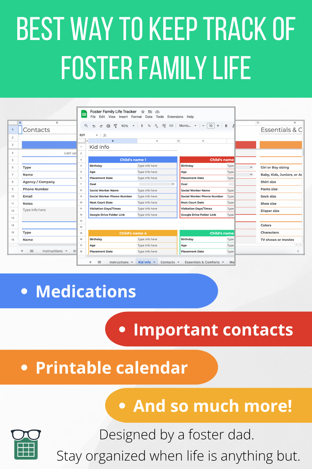 Foster & Adoptive Family Life Tracker - Digital & Printable