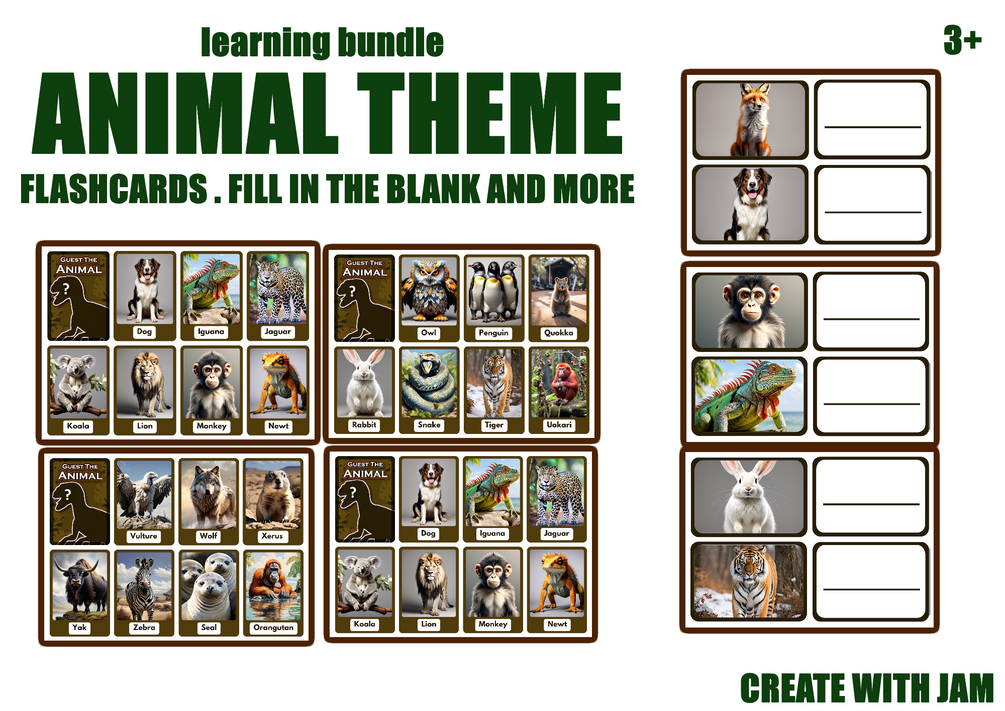 ANIMAL THEME LEARNING MATERIAL FOR KIDS