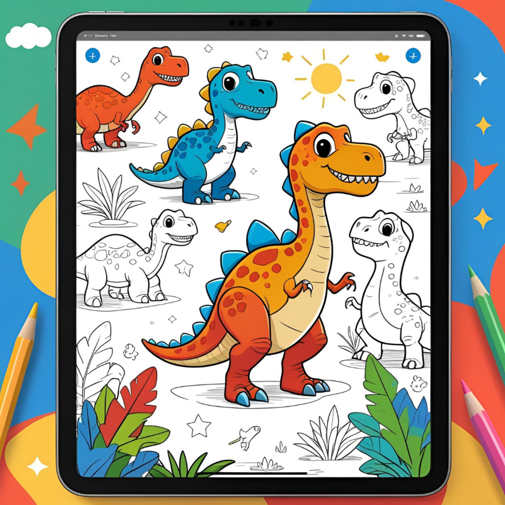 (CODEPETALCREATIVES) DINO-MITE Coloring Fun Book
