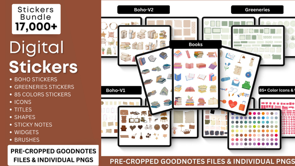 17,000+ Daily Digital Stickers for Goodnotes: PNG files featuring ...