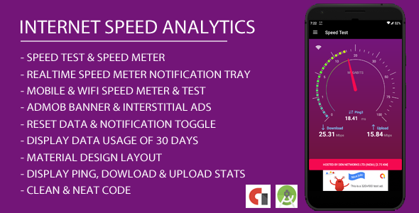 Internet Speed Analytics Android App with Admob Integration