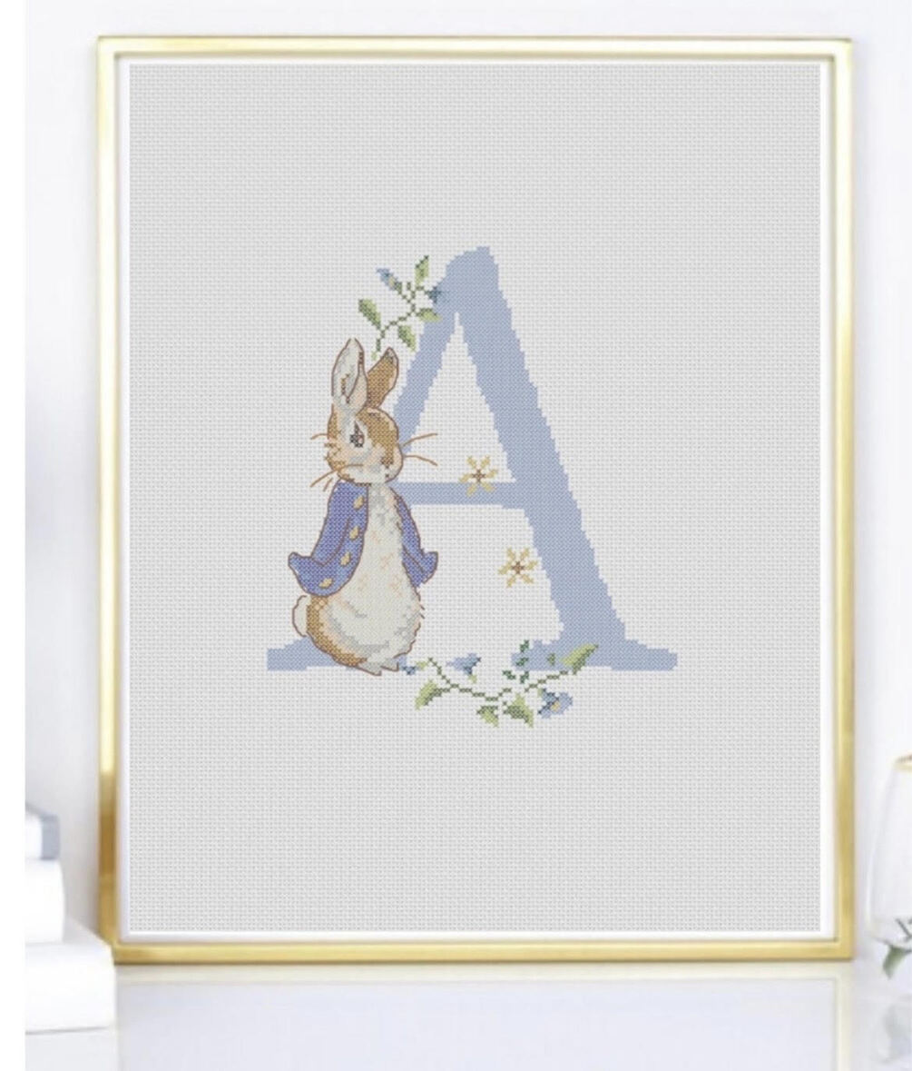 A / Peter Rabbit / Beatrix Potter / alphabet / cross stitch / pattern ...