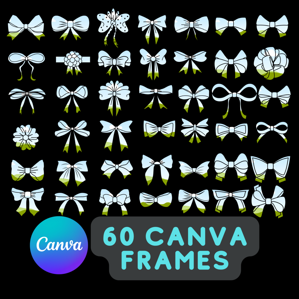 Ribbon Bows Bundle Canva Frames | Drag and Drop for Stunning Designs ...