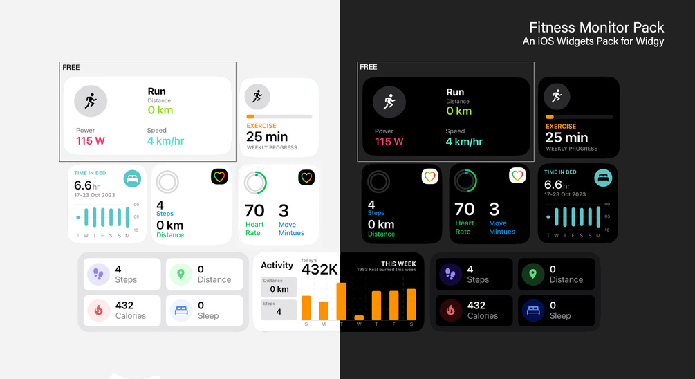 Fitness Monitor - Information iOS Widgets(Pro Pack)
