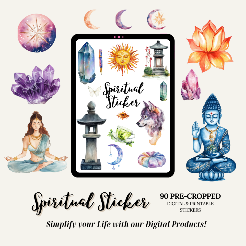 Digital Spiritual Stickers, Witchy Stickers, Moon Goddess, Manifest Sticker, Magical Sticker ...
