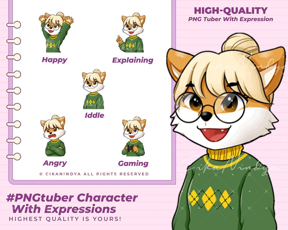 Pngtuber, Pngtuber Commission, Pngtuber Avatar, Pngtuber Premade ...