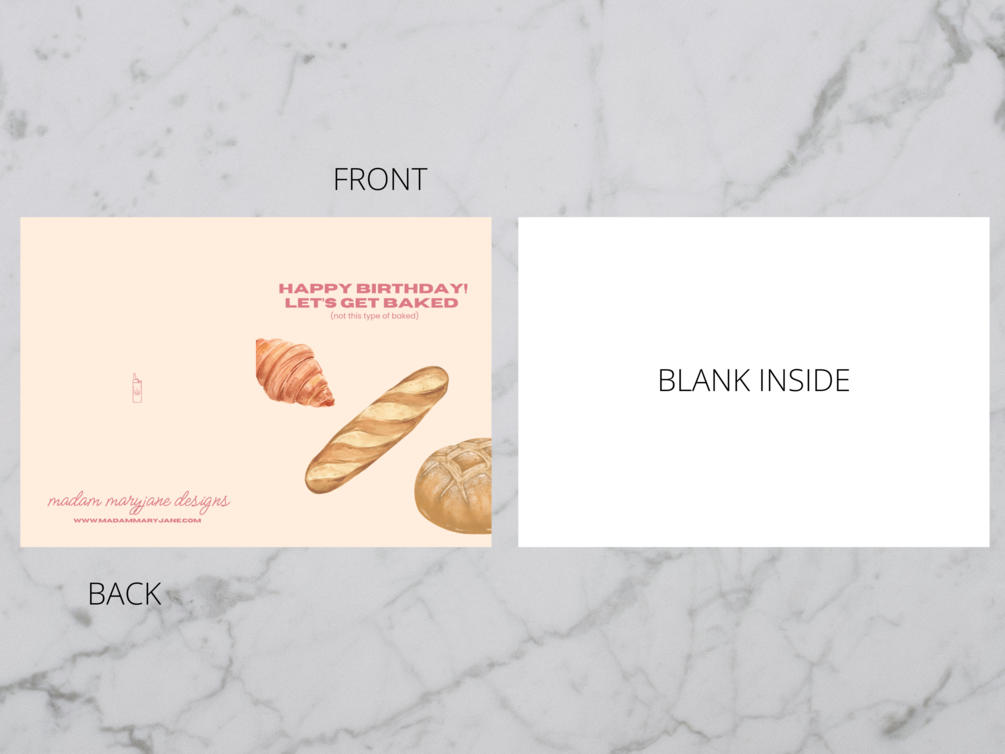 Digital download | Let's get baked birthday card | Stoner gift | Weed theme
