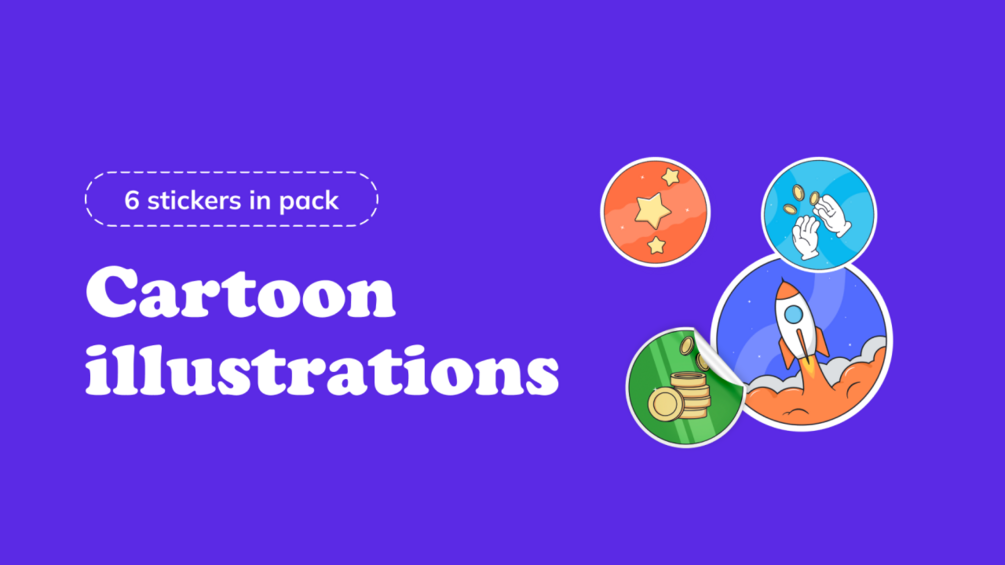 Cartoon illustrations - stickers pack