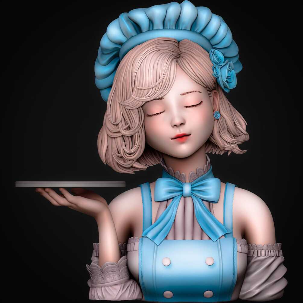 3D Victorian style chef bust ready to print stl