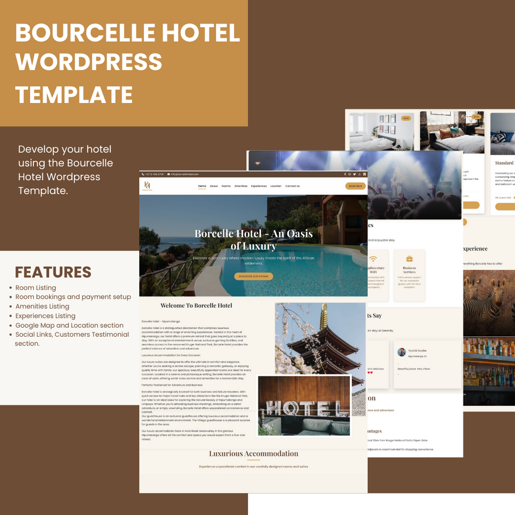 Bourcelle Hotel - Wordpress Template Theme