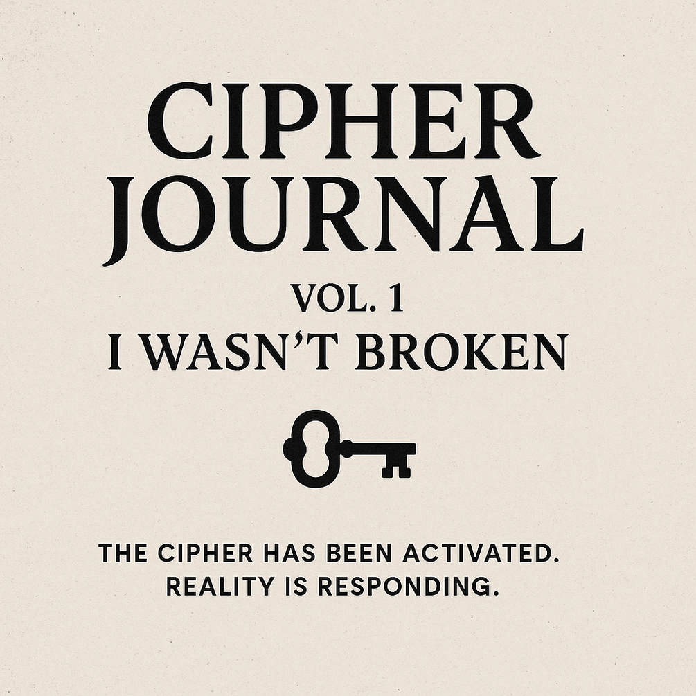 Cipher Journal vol 1.- I wasn't broken.