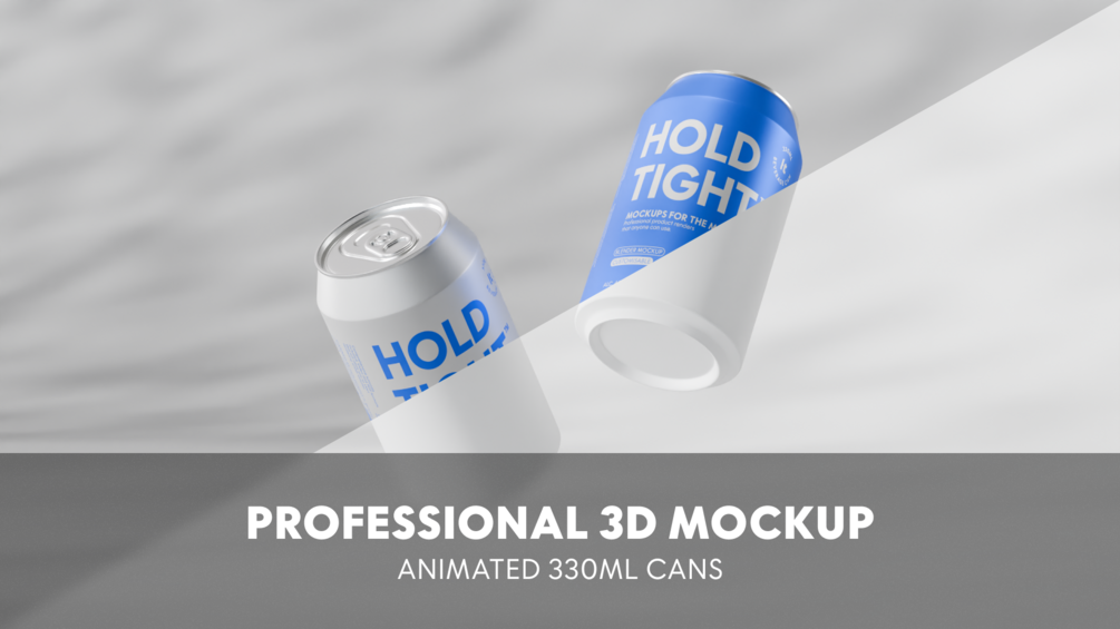 Floating Cans - Fully Customisable Animated 3D Mockup