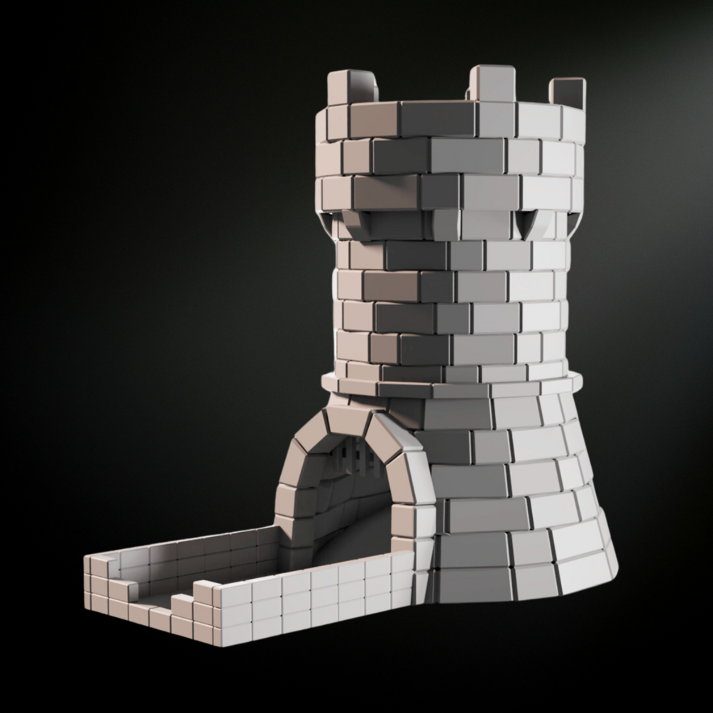 Castle Dice Tower 3D Printable STL File - Fantasy Wargaming, Tabletop ...
