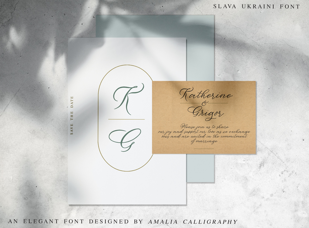 Slava Ukraini Calligraphy Script Font