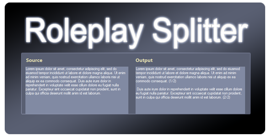 Roleplay Splitter