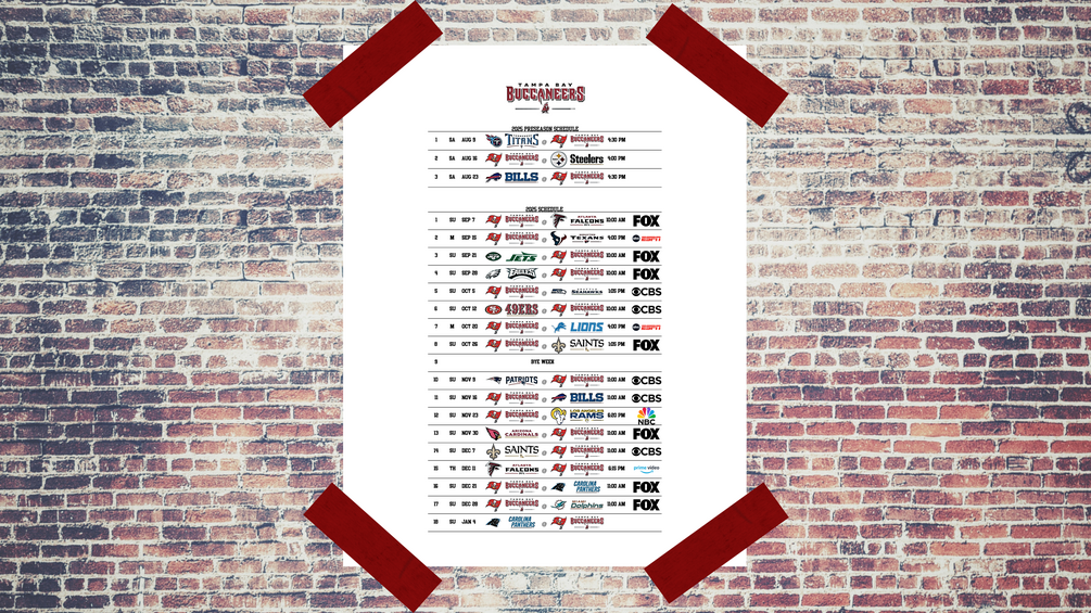 2025 Tampa Bay Buccaneers Schedule