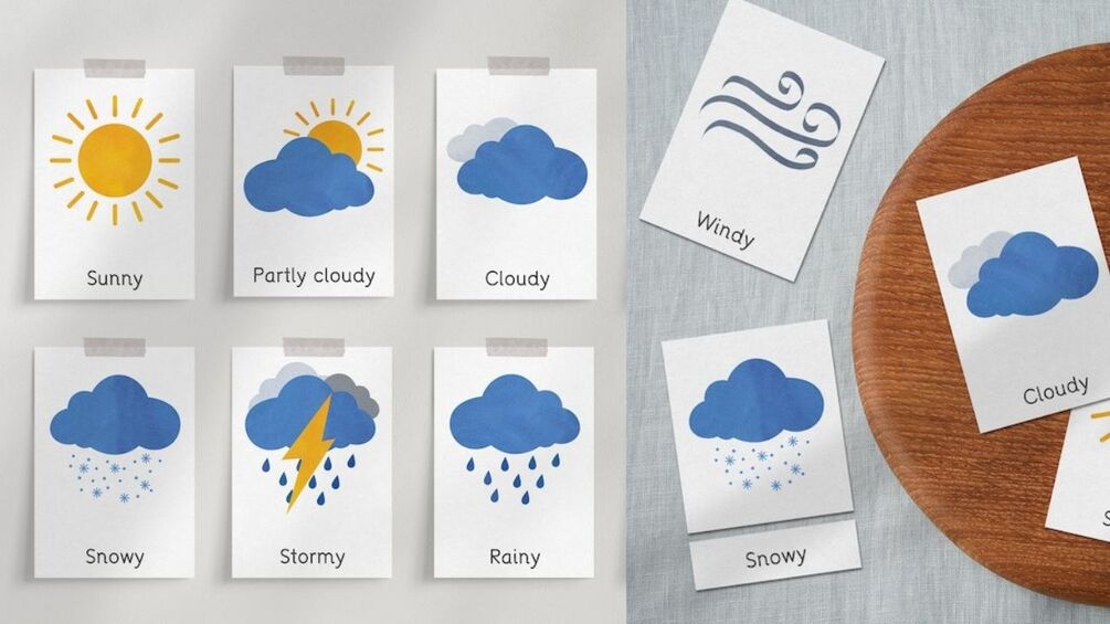 Weather cards | Montessori flashcards