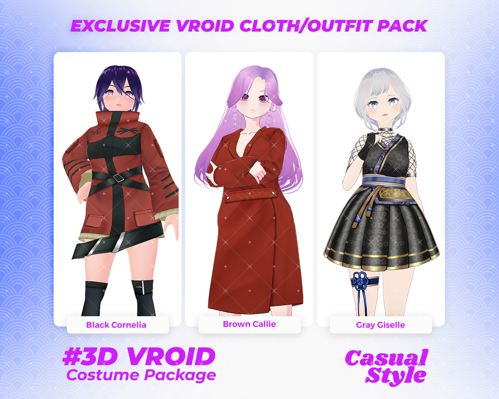 VRoid Clothing Pack, 3d, Clothes, Vroid, Sexy Clothes, Costume ...