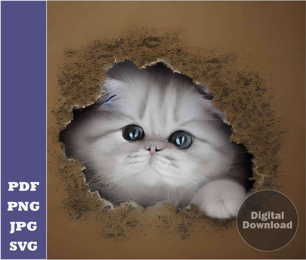 Cat breaking Wall Paper - 3
