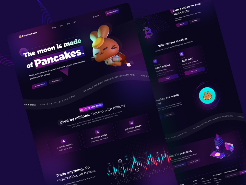 PancakeSwap Redesign Landing Page - Defi