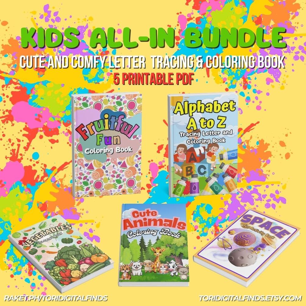 KIDDIE BUNDLE Busy Books : Cute and Comfy Letter Tracing & Coloring Books