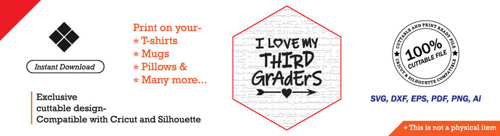 I Love My Third Graders SVG, Cute 3rd Grade Teacher SVG Design for ...