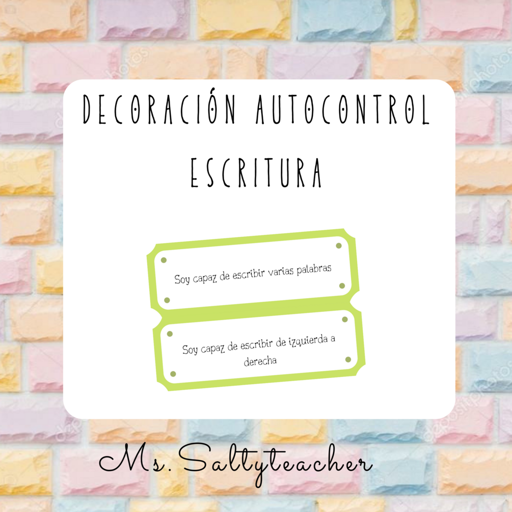 Carteles control escritura (pack)