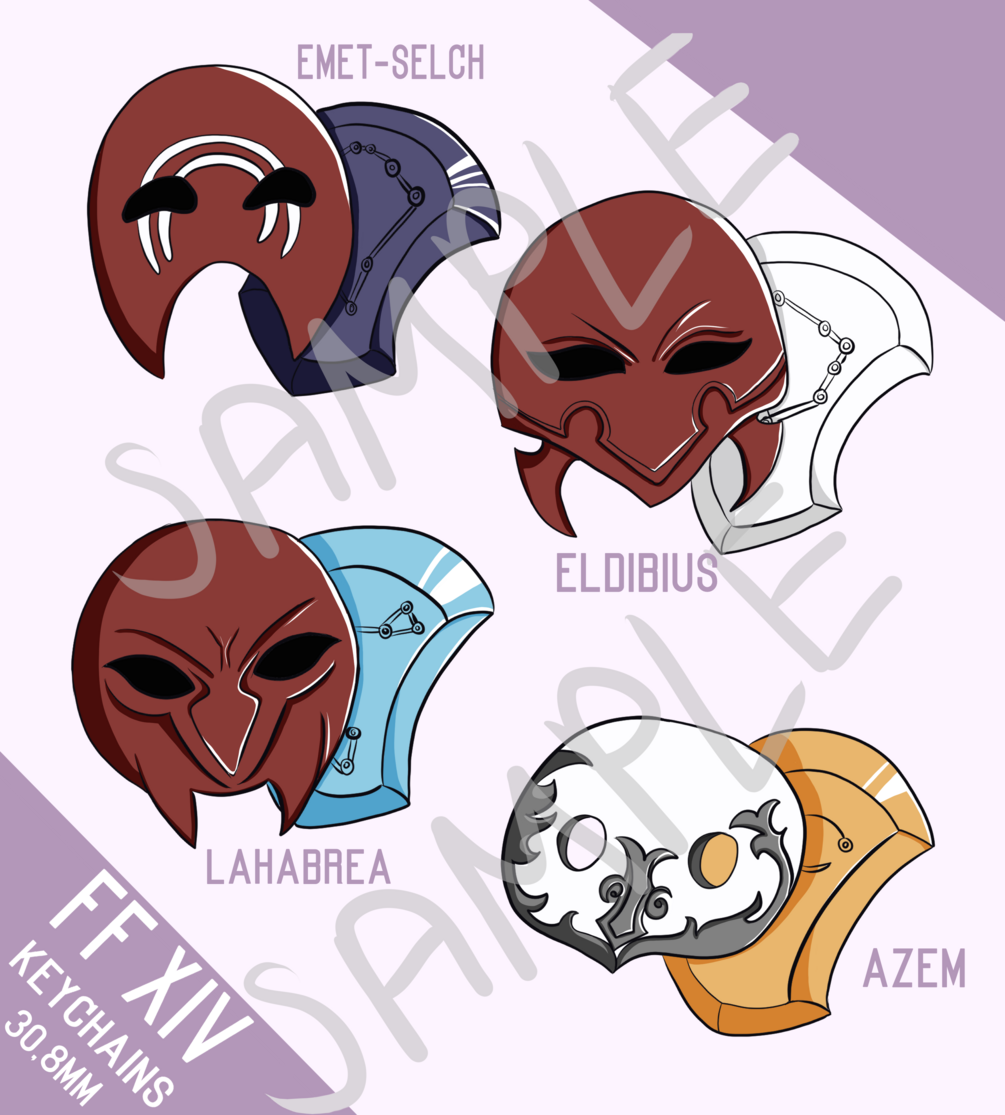 Final Fantasy XIV Ascians Masks Mini Keychain