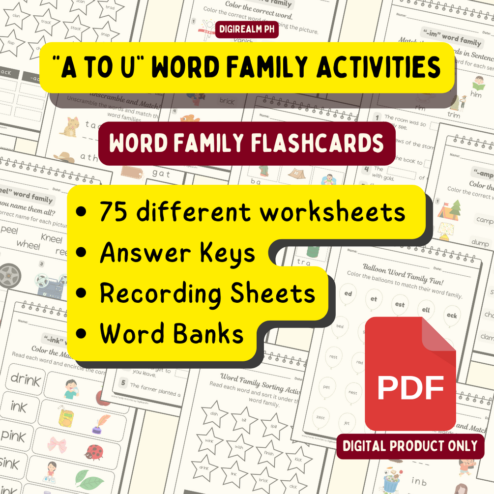5-IN-1 ULTIMATE Word Family Bundle with FREE GIFT, A to U word families ...
