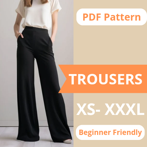 Pants Pattern for Women | XS-XXXL | Sewing Patterns | Trousers Sewing ...