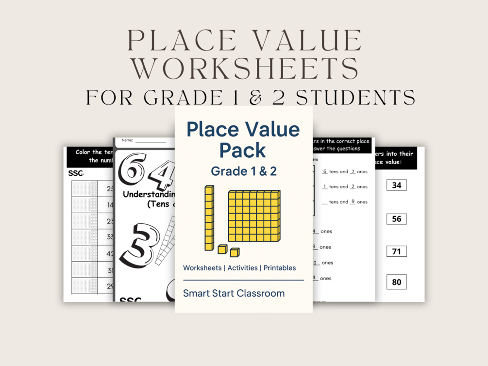 Place Value Worksheet Pack – Grade 1 & 2