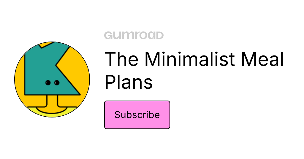 The Minimalist Meal Plans