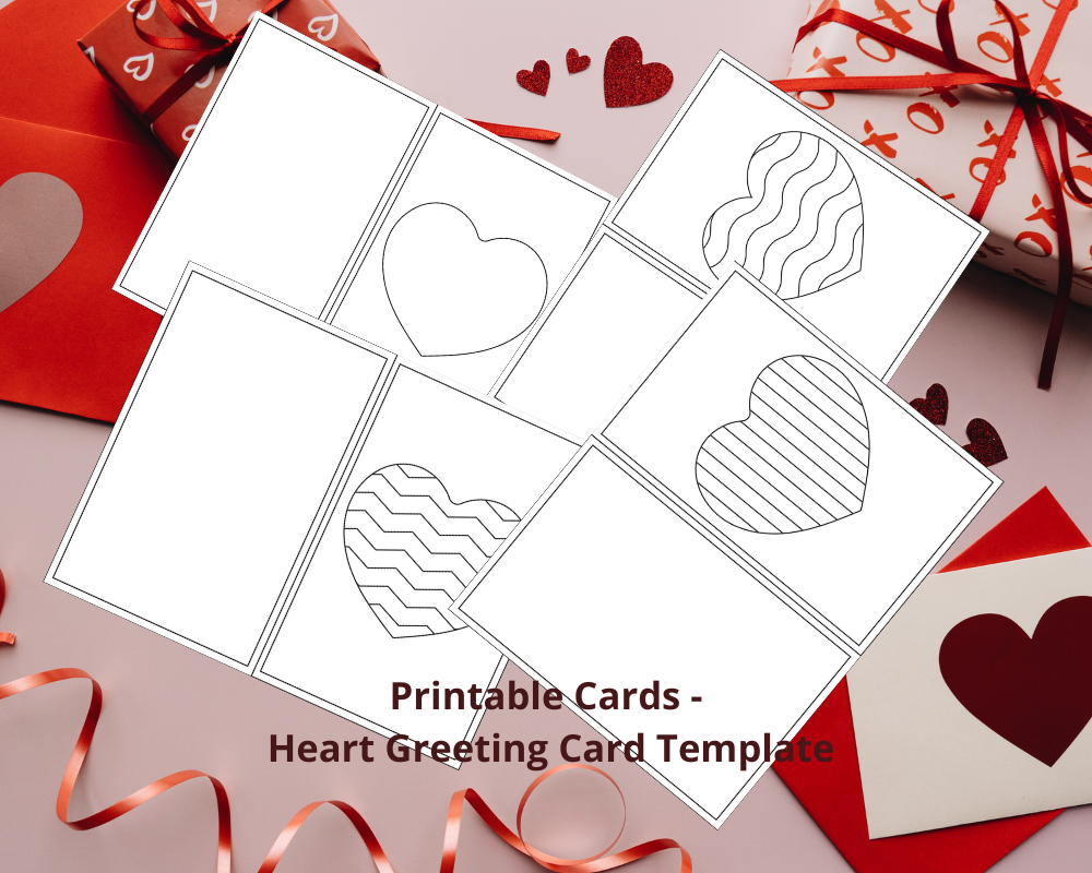 Printable Cards - Heart Greeting Card Template