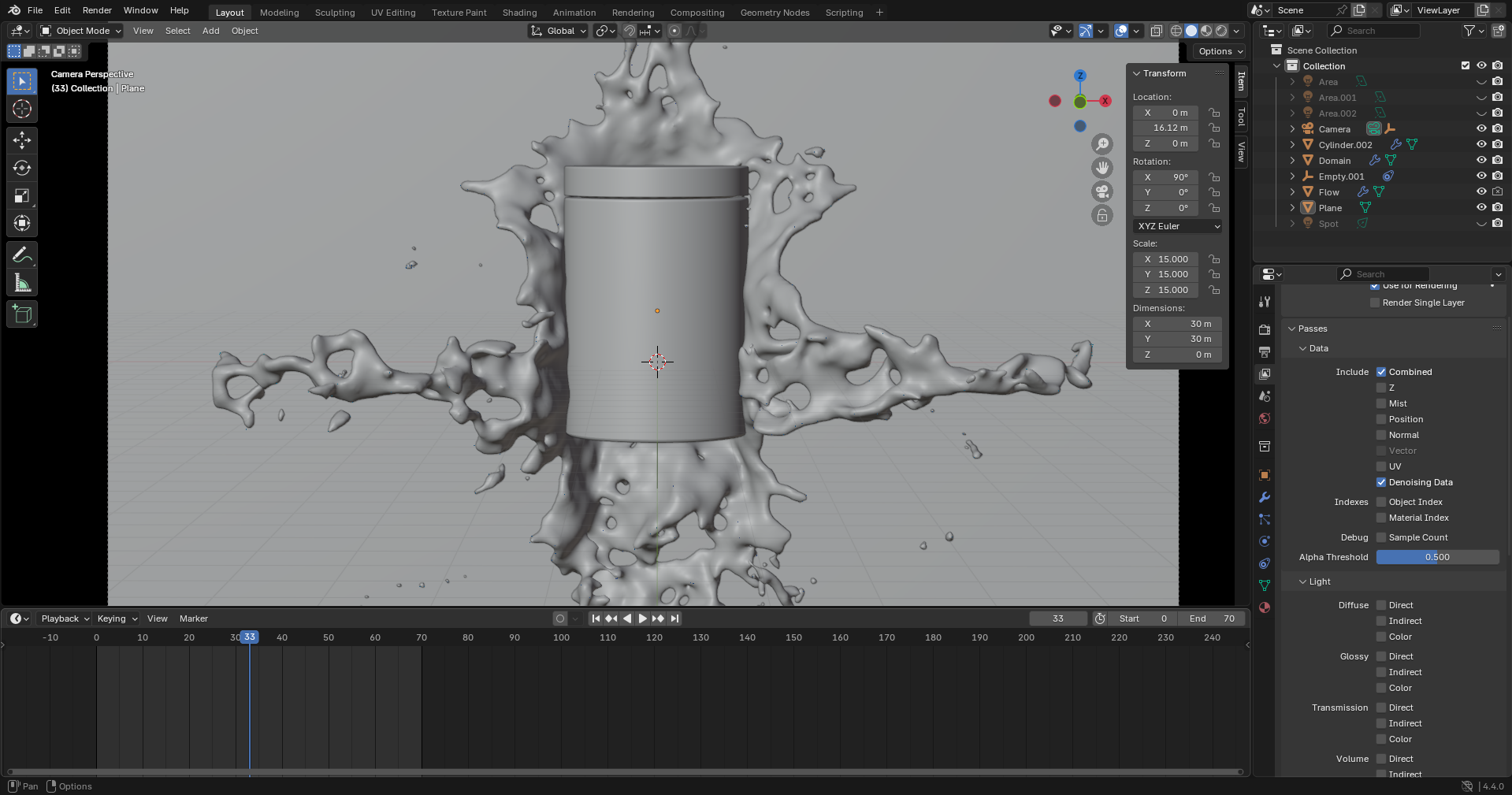 3D Pre-Workout Blender Ad Water Simulation Included