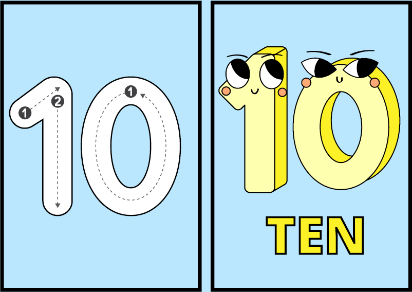 30 Number Flashcards for kids
