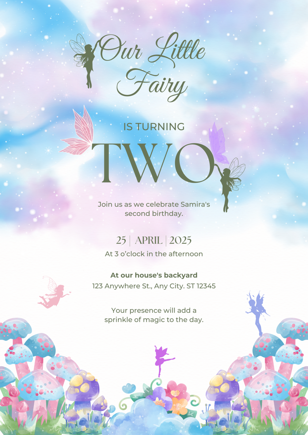 Editable Fairy Birthday Invitation | Enchanted Forest Party | Magical ...