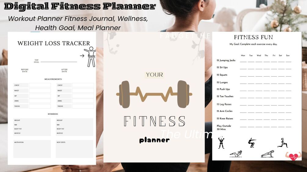 Digital Fitness Planner, Workout Journal, Weight Loss Tracker ...