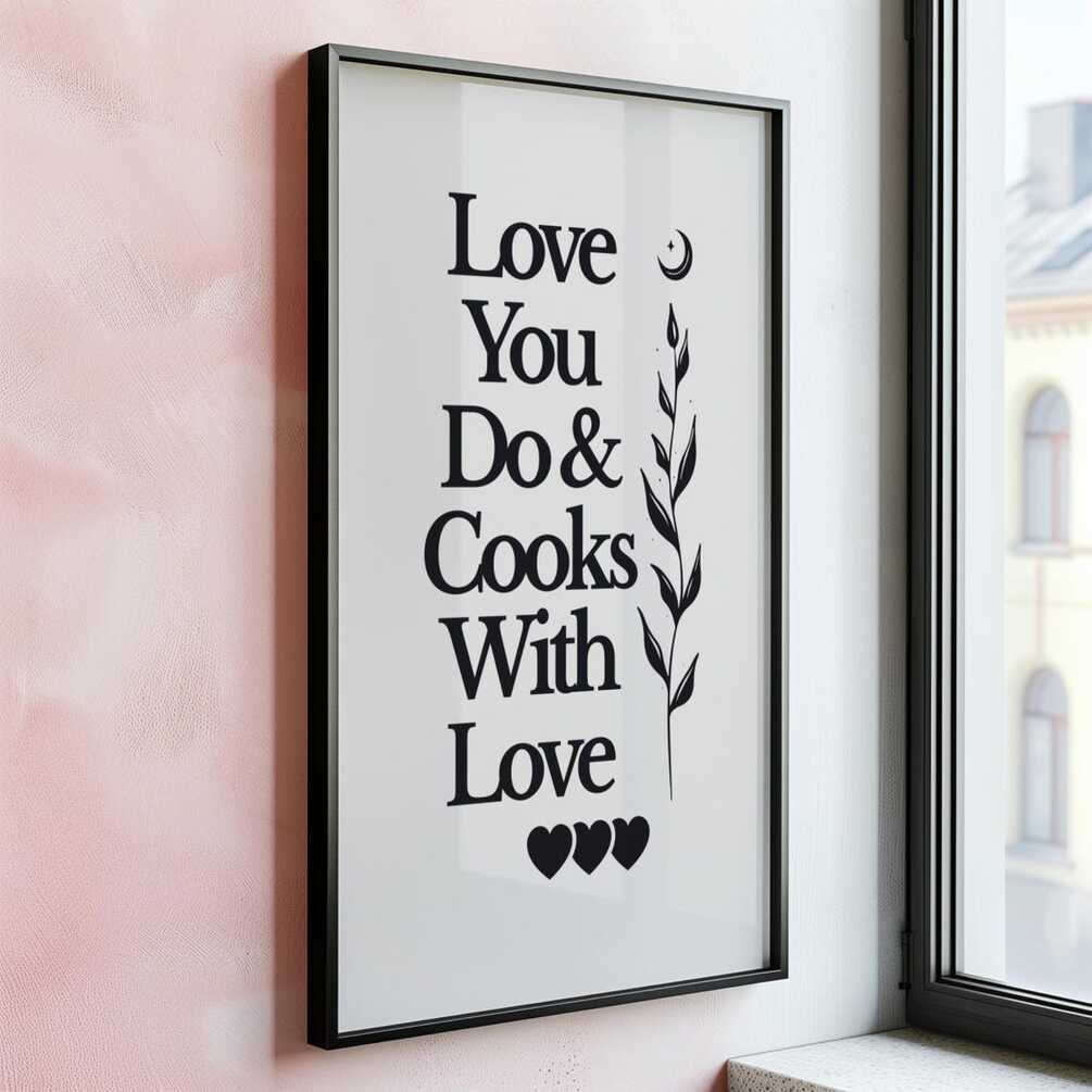 Kitchen Quote Wall Decor | Monochrome Kitchen Print | Boho Kitchen Wall ...