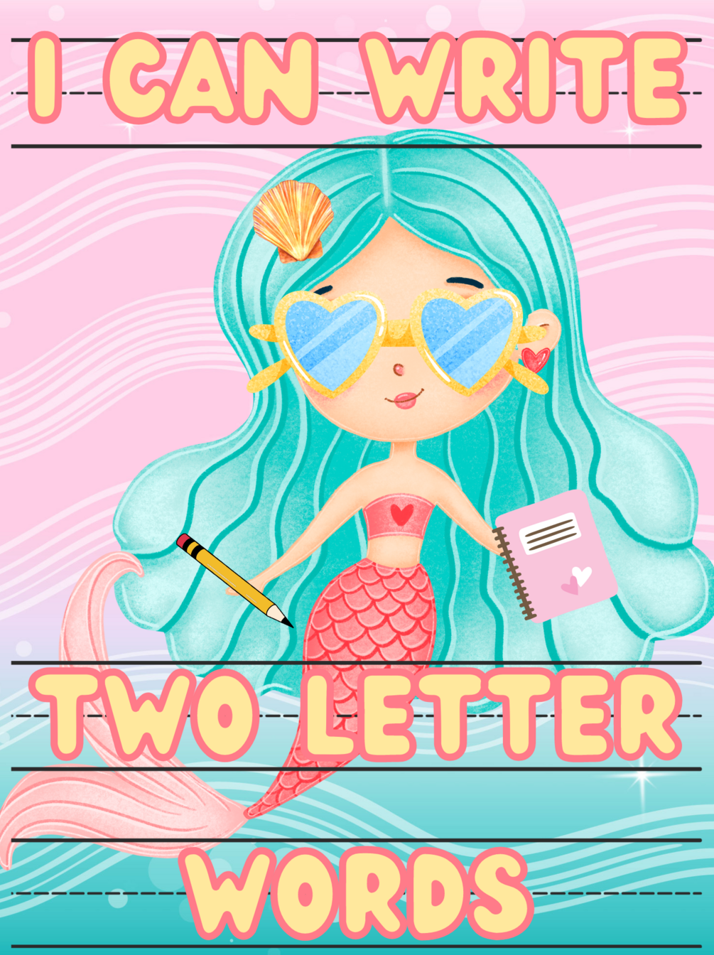 I Can Write Two Letter Words Mermaid Under The Sea Tracing Practice