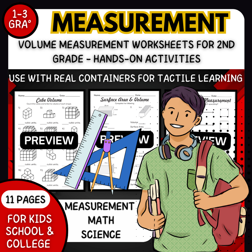 Volume Measurement Worksheets for 2nd Grade - Hands-On Activities