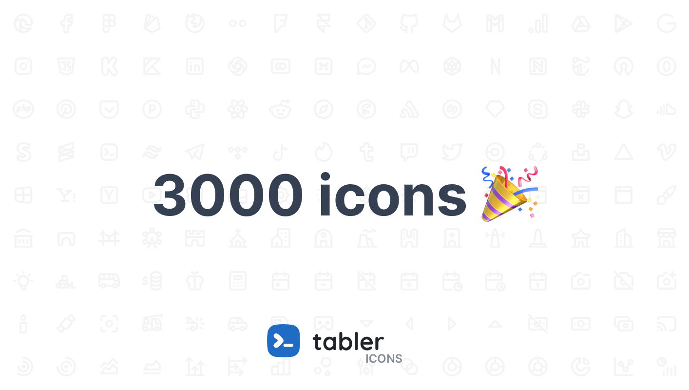 Tabler Icons has reached 3000 icons! 🚀 - Paweł Kuna