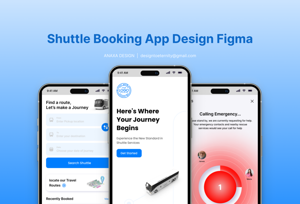 Shuttle Booking App Figma Mockup