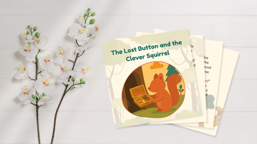 STORYBOOK FOR KIDS: The Lost Button and the Clever Squirrel