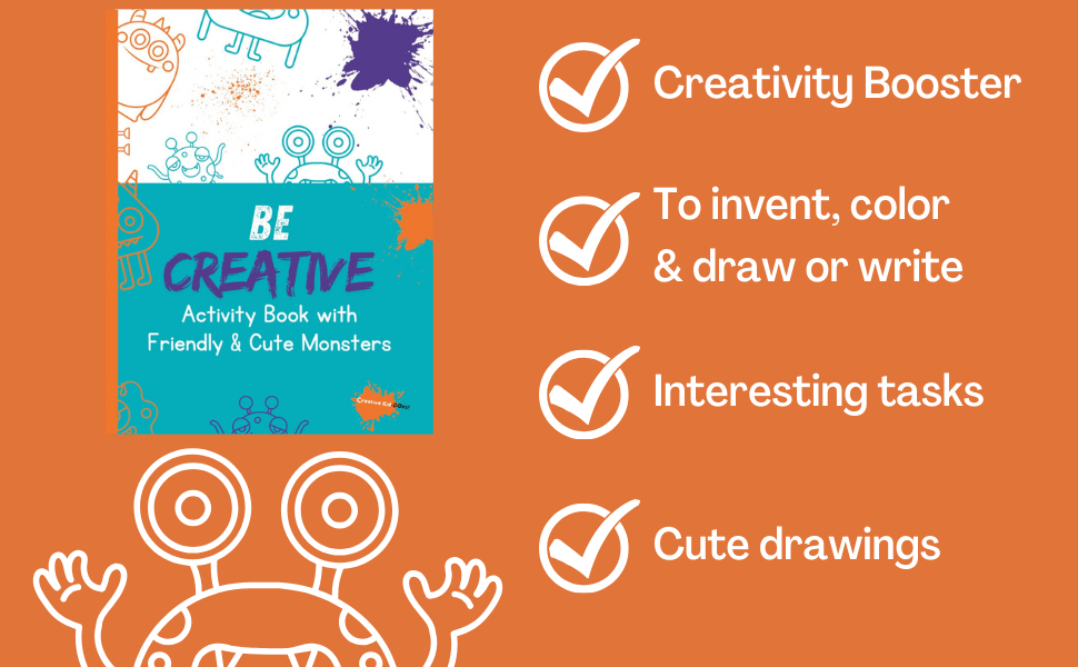 Be Creative. Activity Book with Friendly and Cute Monsters. Printable ...