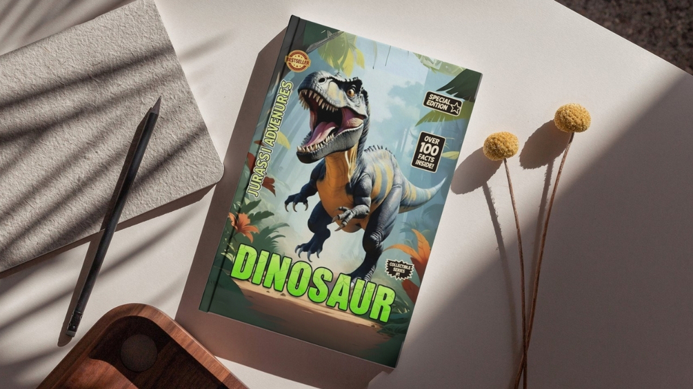 Stunning Dinosaur Book Cover Design Jurassic Adventures Book Cover
