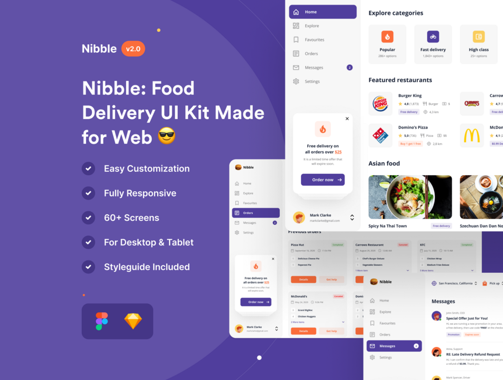 Nibble: Food Delivery Web UI Kit