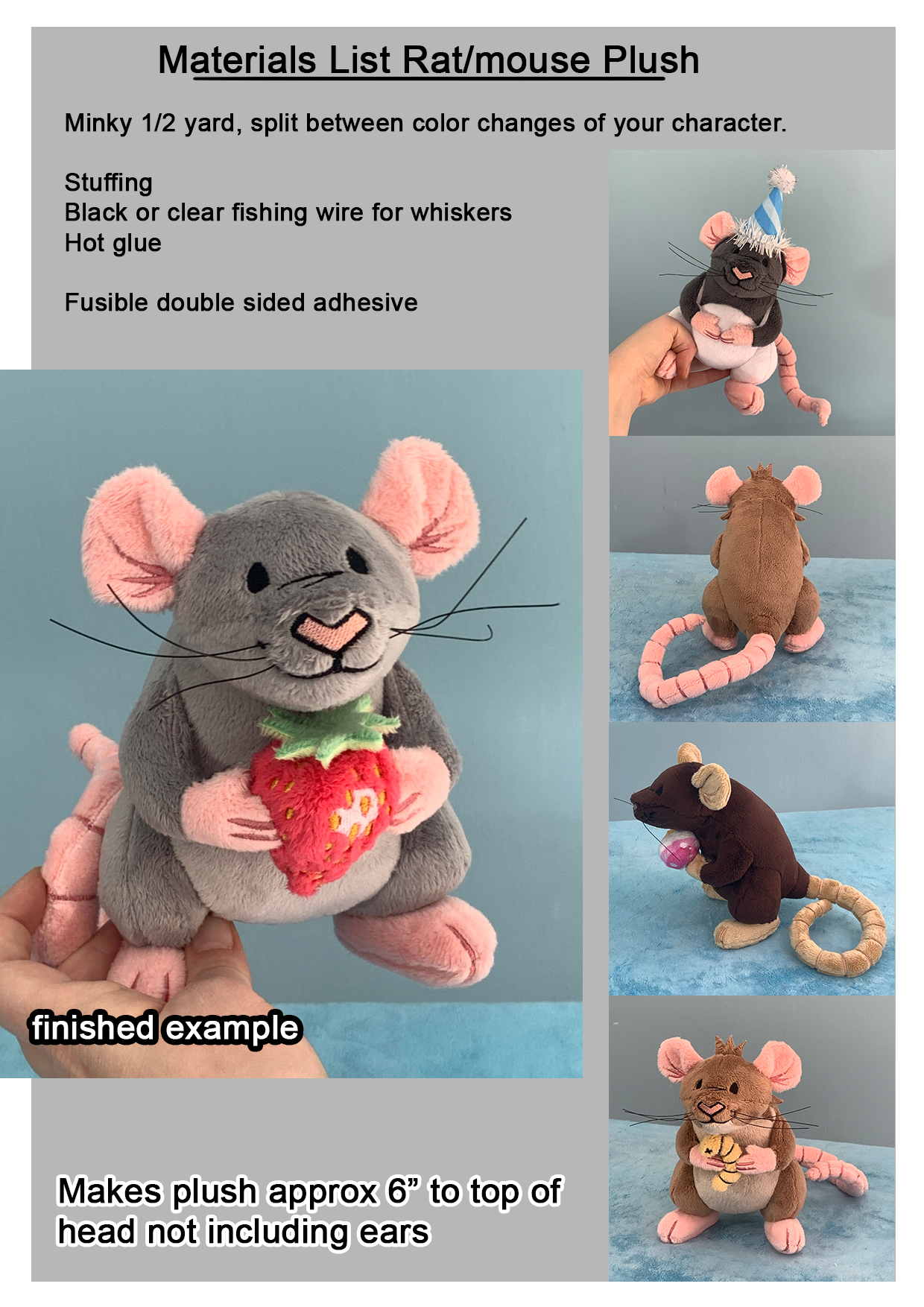 Rat / Mouse - sewing pattern and tutorial