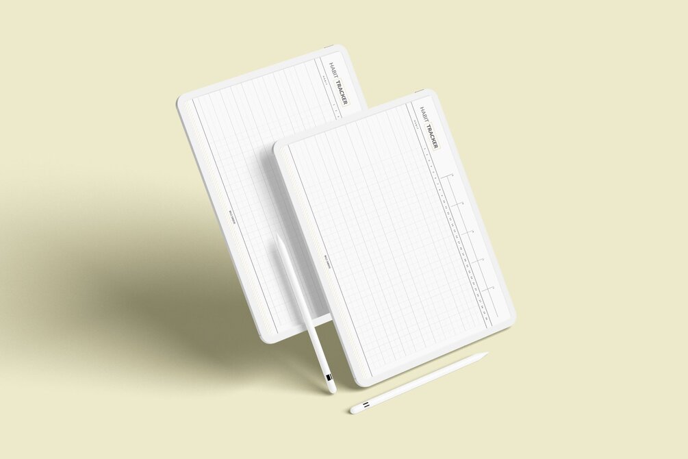 Habit Tracker DIN A4 + DIN A5 + US Letter digital printable pdf (print ...