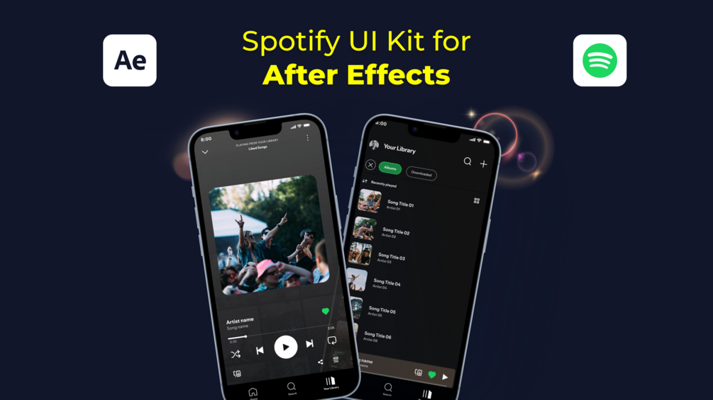 Spotify UI Kit for After Effects.