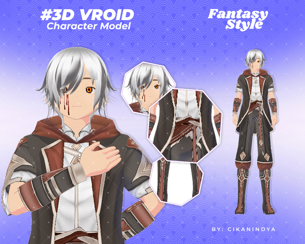 3D Vroid Character, Vtuber Model Free, 3d Model, Vtuber Model - Digital ...